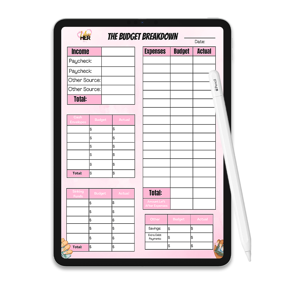 Digital | The Budget Breakdown – I Am Her Stationery LLC